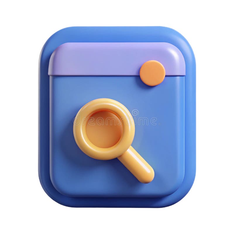 Web UI Search Icon Isolated 3D Render Illustration Representing Online ...
