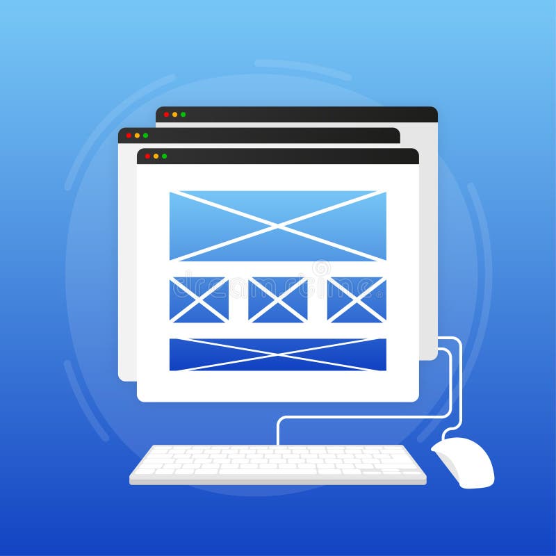 Web UI-UX Design, Web Development. Digital Industry. Vector ...