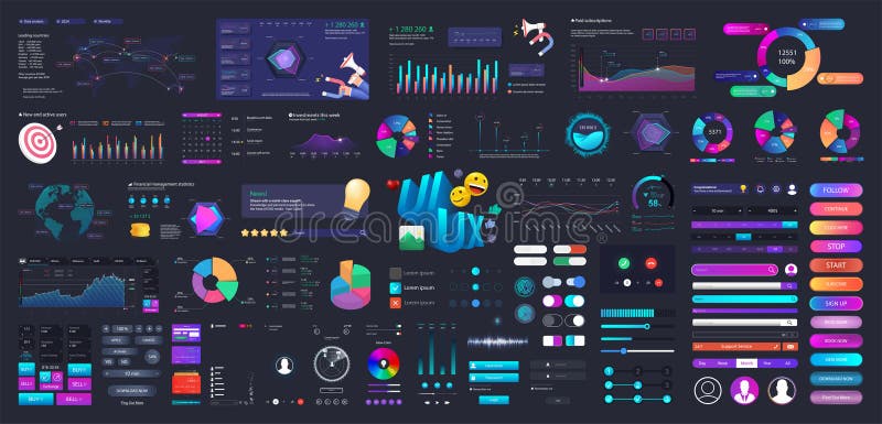 Web, UI, UX Graphic Elements Set for Mobile App, Dashboard, Web Design ...