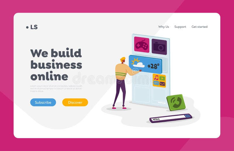 Web Ui Ux Layout Development Landing Page Template. Developer ...