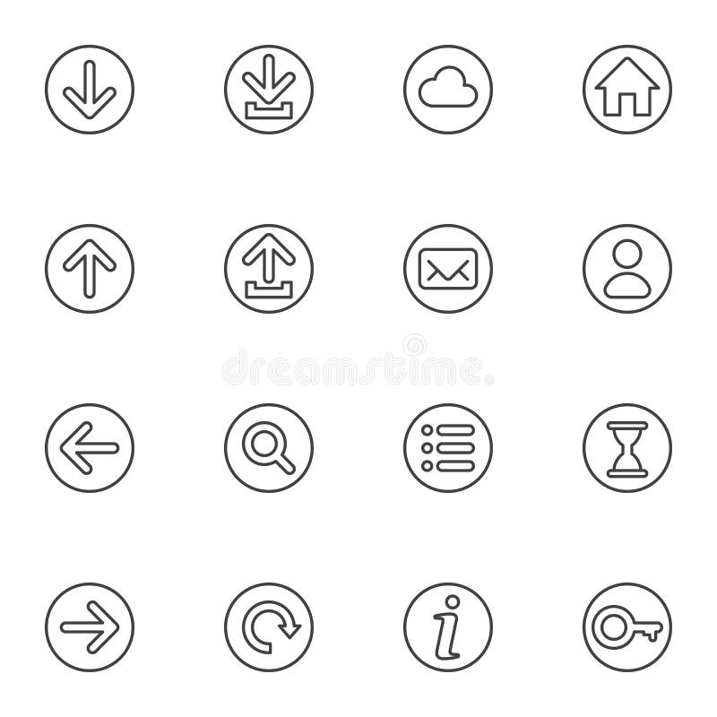 Web ui vector icons set stock vector. Illustration of download - 158670969