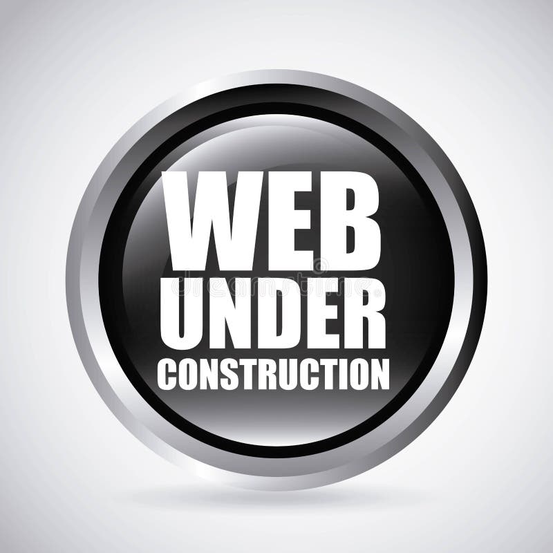 Web Under Construction Silver Button Isolated Icon Design Stock Vector ...