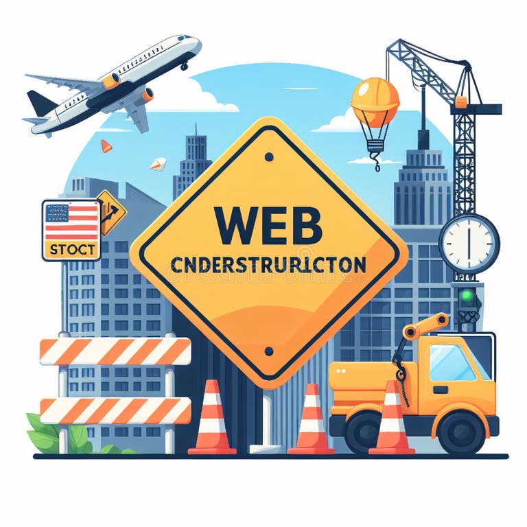 Web Under Construction Transit Signal. Vector Illustration Generative Ai for Illustrations Stock ...