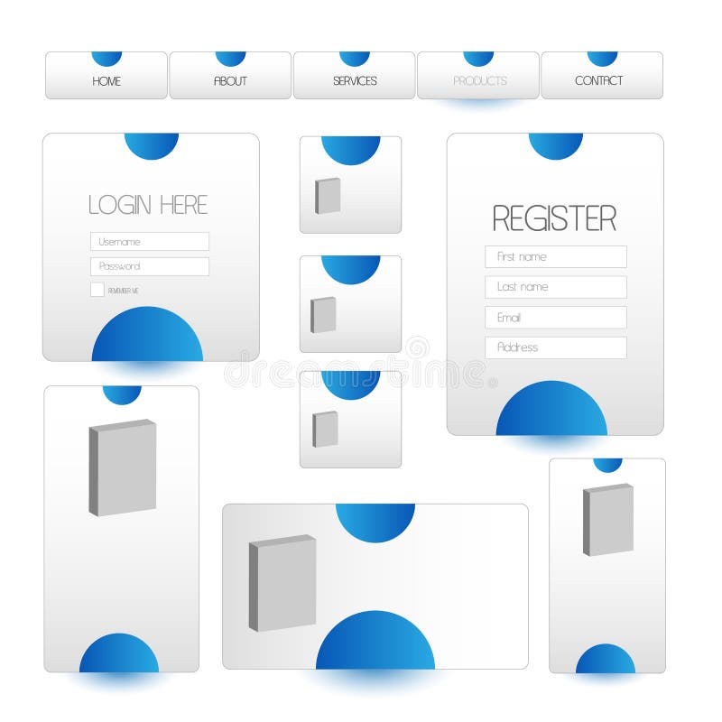 Web User Interface Elements Stock Vector - Illustration of design ...