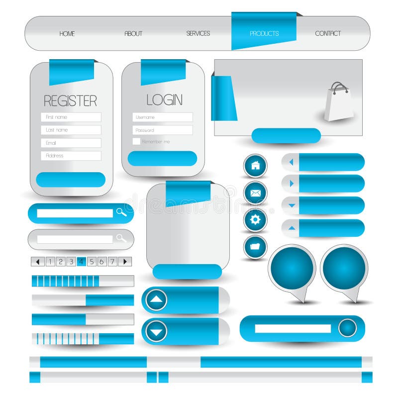 Web User Interface Element . Vector Stock Vector - Illustration of ...