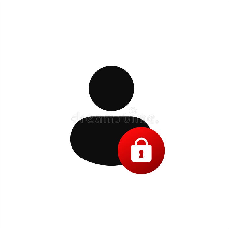 Web User with Lock Icon. Symbol of Security of Online Communication ...
