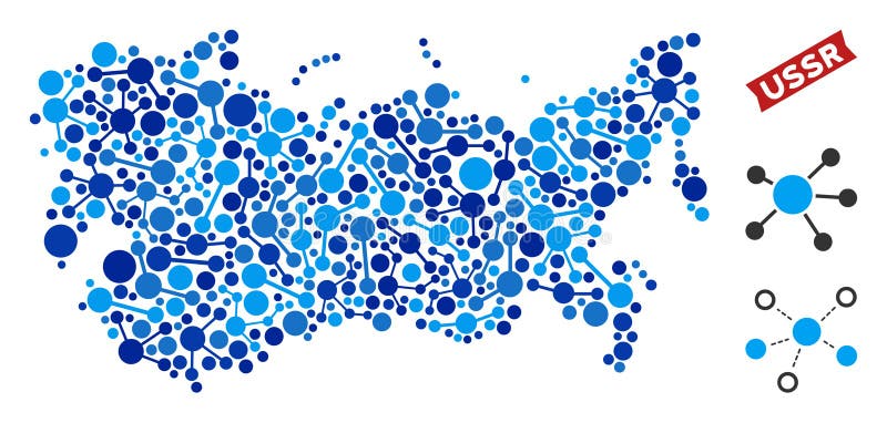 USSR Map Connections Composition Stock Vector - Illustration of ...