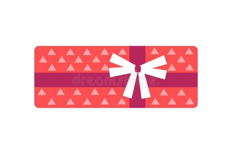 Web Vector Flat Icon of an Elegant Rectangular Red Gift Box with White ...