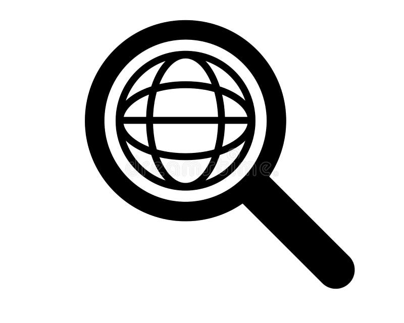 Web Vector Web Icon with Magnifying Glass Searching Stock Illustration ...