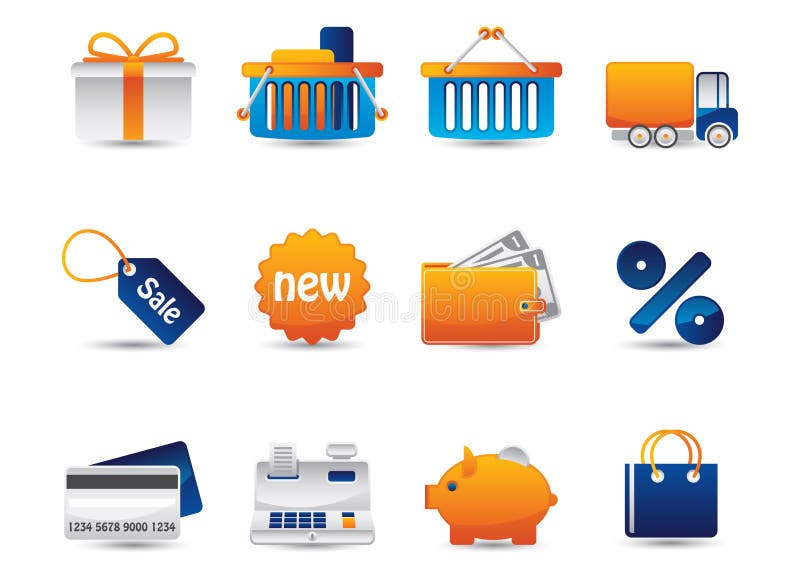 Online Store Web Shop Icons Stock Vector - Illustration of item, icons ...
