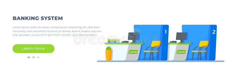 Vector Illustration of the Banking System. Two Bank Branches for Card ...