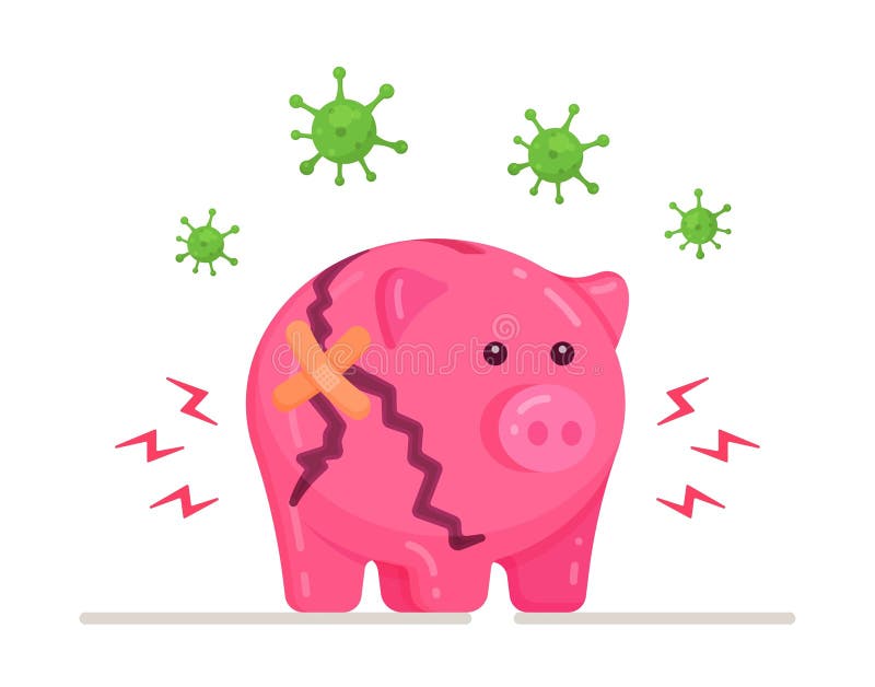 Broken moneybox piggy stock illustration. Illustration of finances ...
