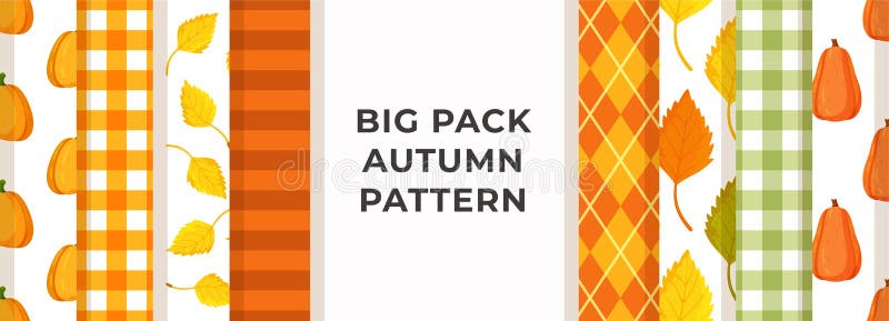 Vector Illustration of the Pattern of Autumn. Big Pack Autumn Pattern ...