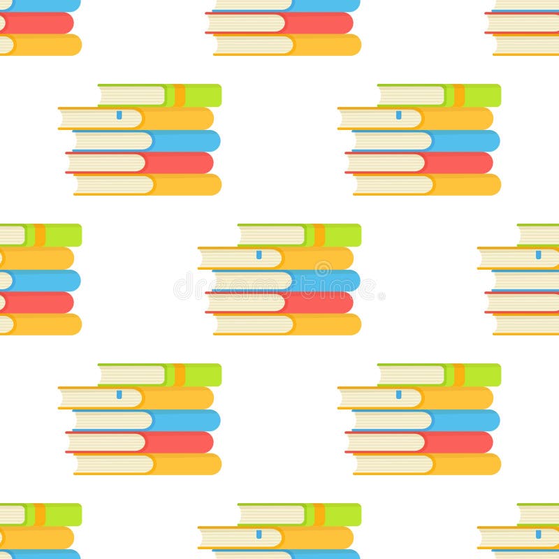 Vector Illustration of the Pattern of Stacks of Books. Seamless Pattern ...