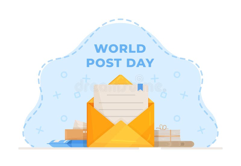 Vector Illustration of World Post Day. Post Envelope Stock Vector ...