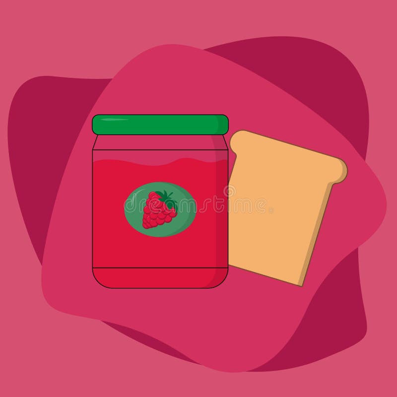 Jar of Homemade Raspberry Jam. Stock Vector - Illustration of ...
