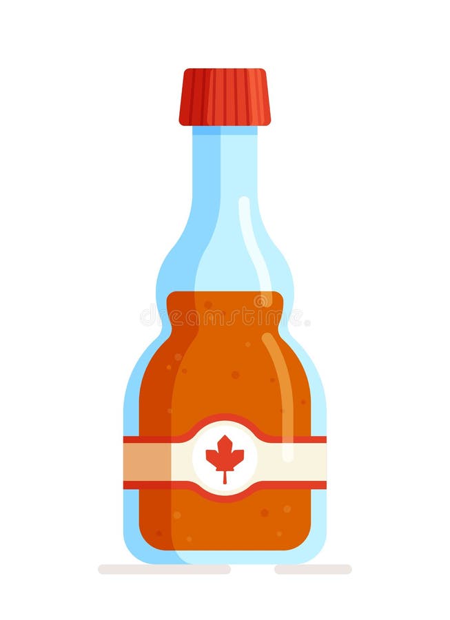 Vector Isolated Illustration of a Bottle of Maple Syrup. Stock Vector ...