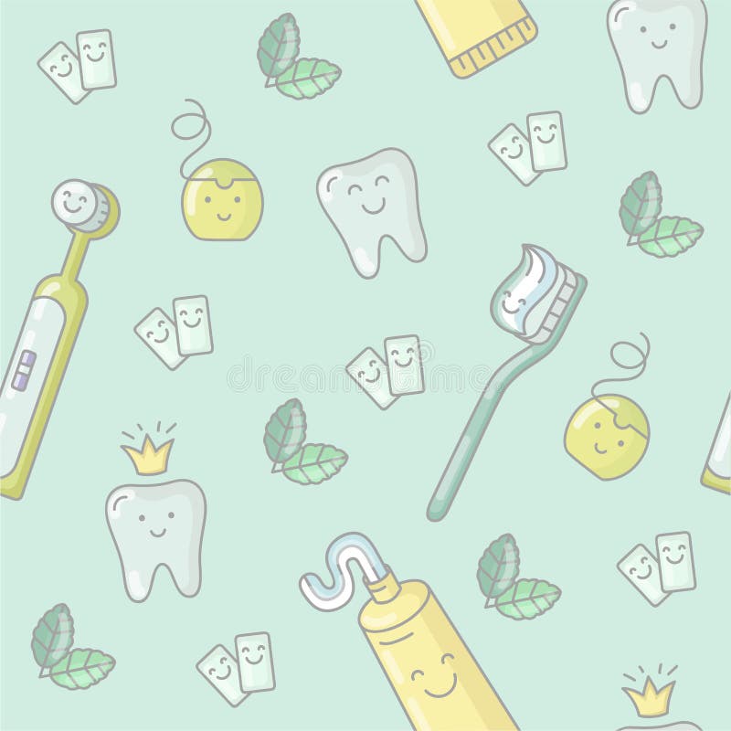 Cute Dental Pattern Stock Illustrations – 1,126 Cute Dental Pattern ...