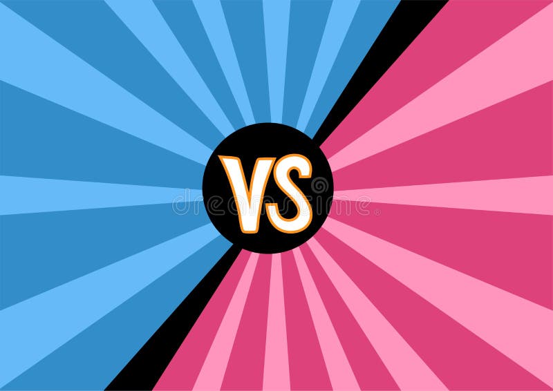 Versus Concept in Pink and Blue Colors Vector Background Stock ...
