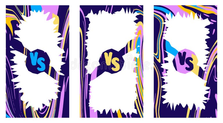 Versus Screen. Set of Editable Vertical Templates with a Ratio of 16 To ...