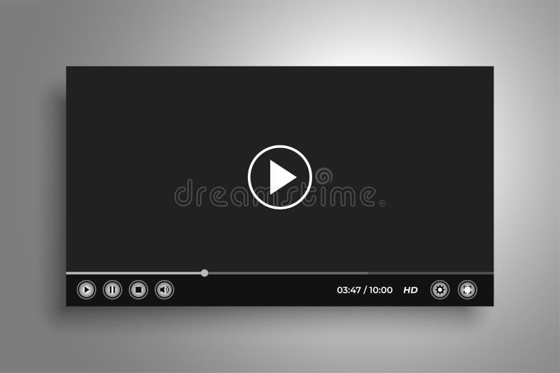 Web Video Media Player Interface Template Design Stock Vector ...