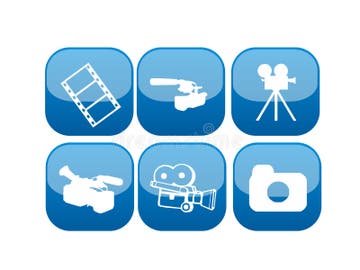 Web Video and Movie Icon Set Stock Vector - Illustration of network ...