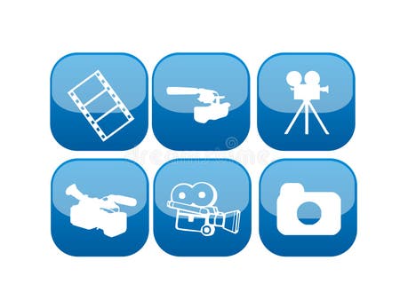 Web Video and Movie Icon Set Stock Vector - Illustration of network ...