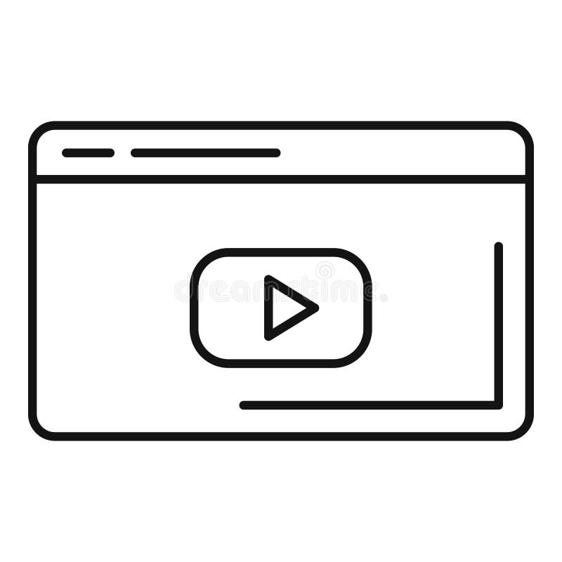 Video Player Icon, Outline Style Stock Vector - Illustration of graphic ...