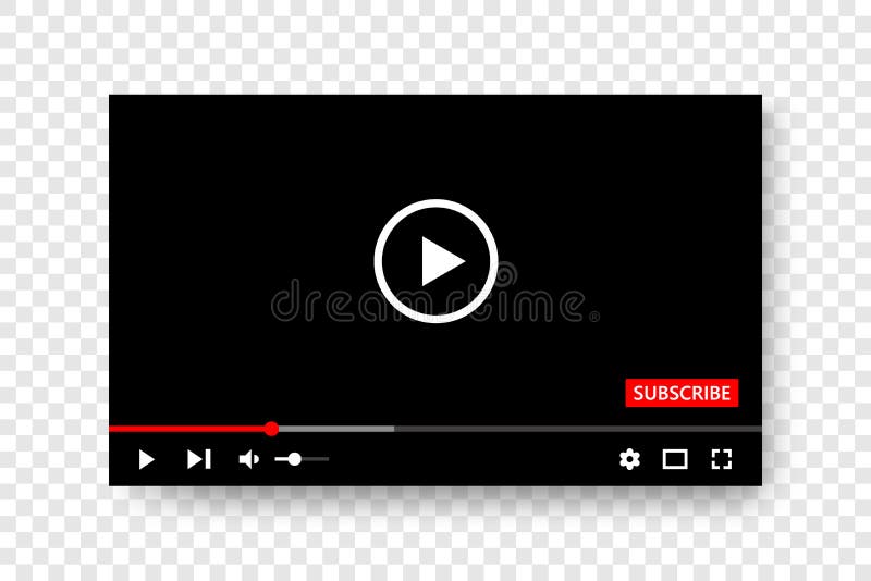Full Frame Video Player Elements for Channel Wireframe. Video Player ...