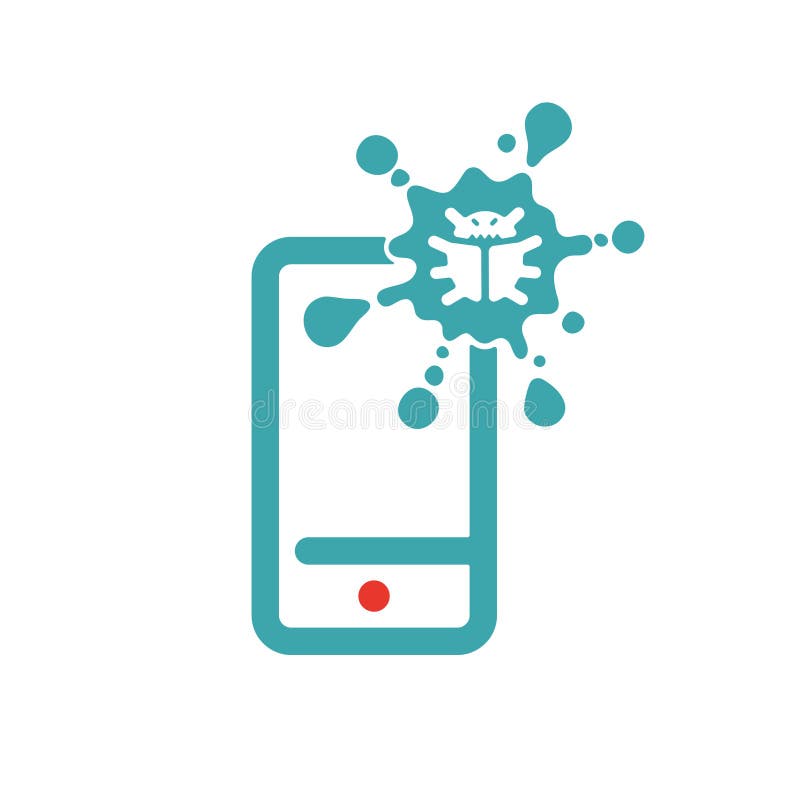 Web Virus Guard Sign on Smartphone Vector Illustration. Stock Vector ...