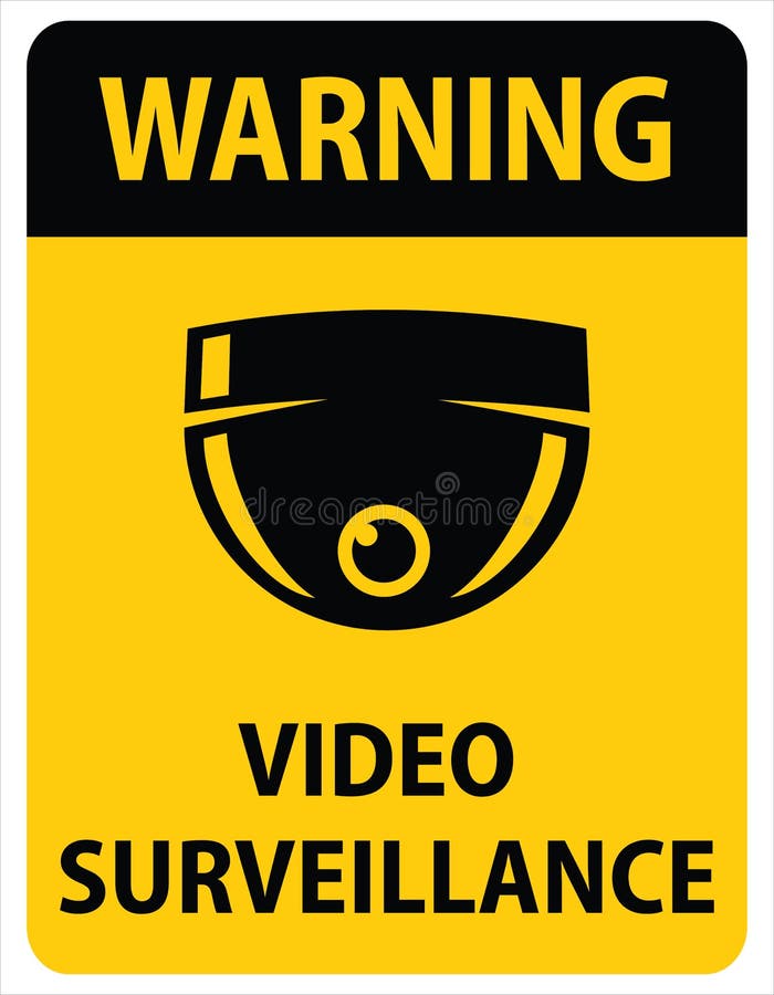 Warning, Video Surveillance Stock Vector - Illustration of sign, safety ...