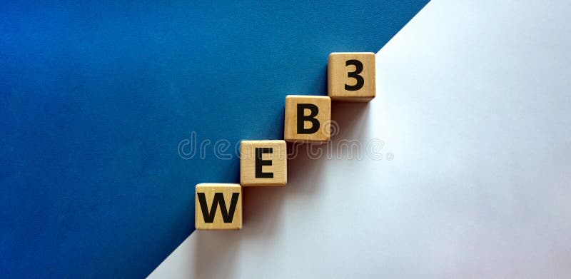 WEB3 or Web 3 Symbol. Wooden Cubes with Concept Words WEB 3. Beautiful ...