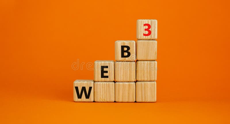 WEB3 or Web 3 Symbol. Wooden Cubes with Concept Words WEB 3. Beautiful ...