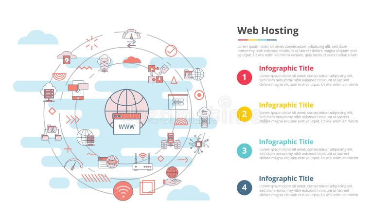 Web or Website Hosting Concept for Infographic Template Banner with ...