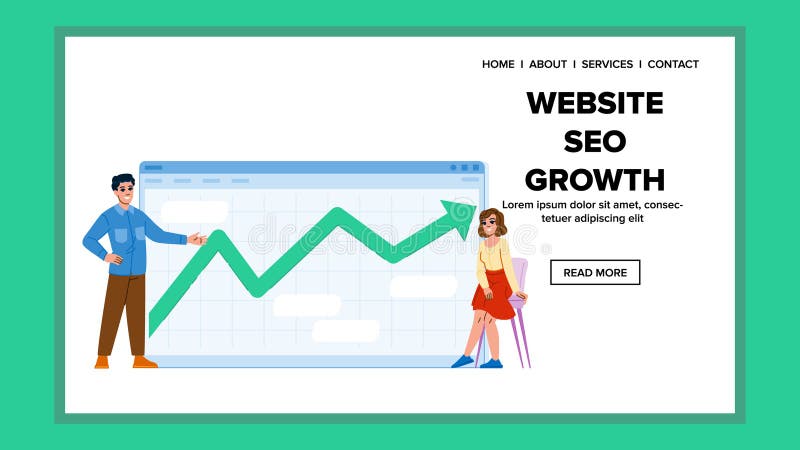 Web Website Seo Growth Vector Stock Vector - Illustration of report ...