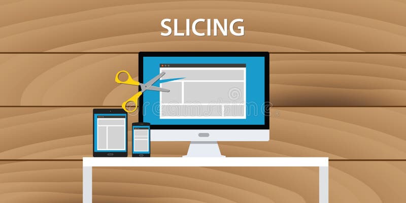 Web Website Slicing Process Development Application Html Design Stock ...