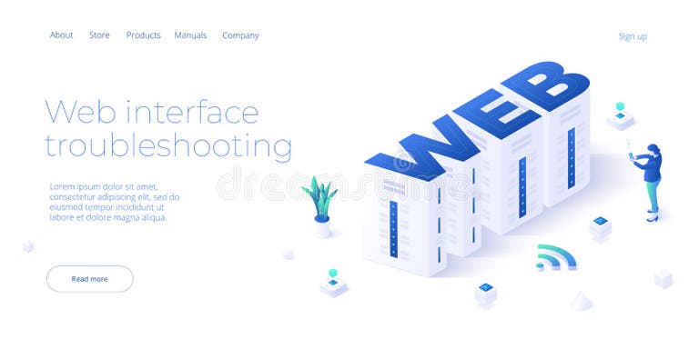 Web Word As Concept for Internet in Isometric Vector Design. Computer ...