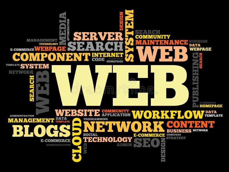 WEB word cloud stock illustration. Illustration of multimedia - 199773132
