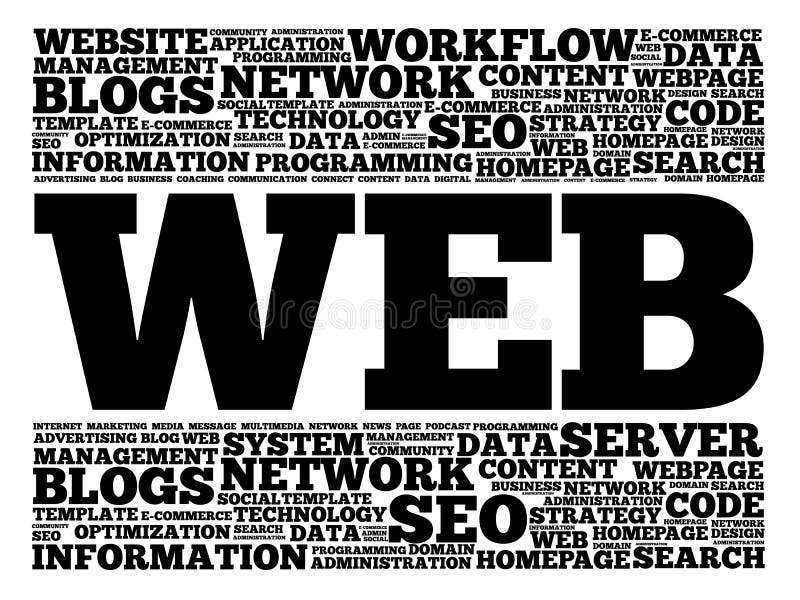 WEB word cloud stock illustration. Illustration of blogging - 205713039