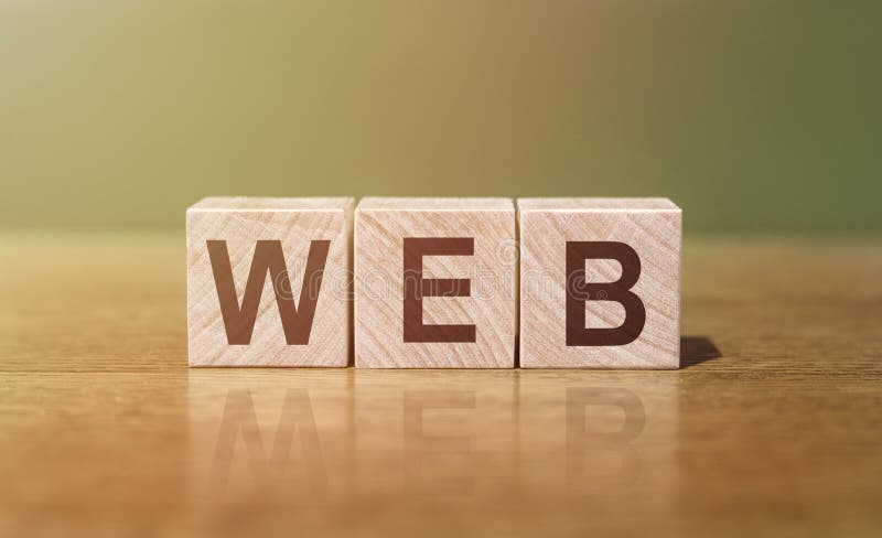 WEB Word Written on Wooden Blocks on Wooden Table. Concept for Your ...