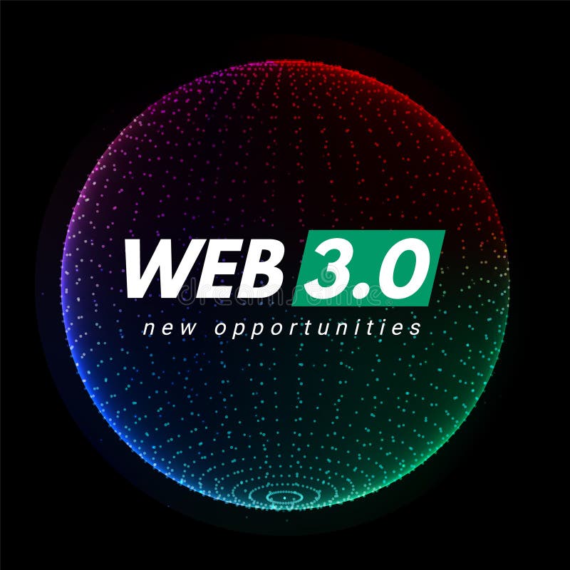 Web 3 World Technology Digital Background. Web3 Planet Future Internet New Version Blockchain ...