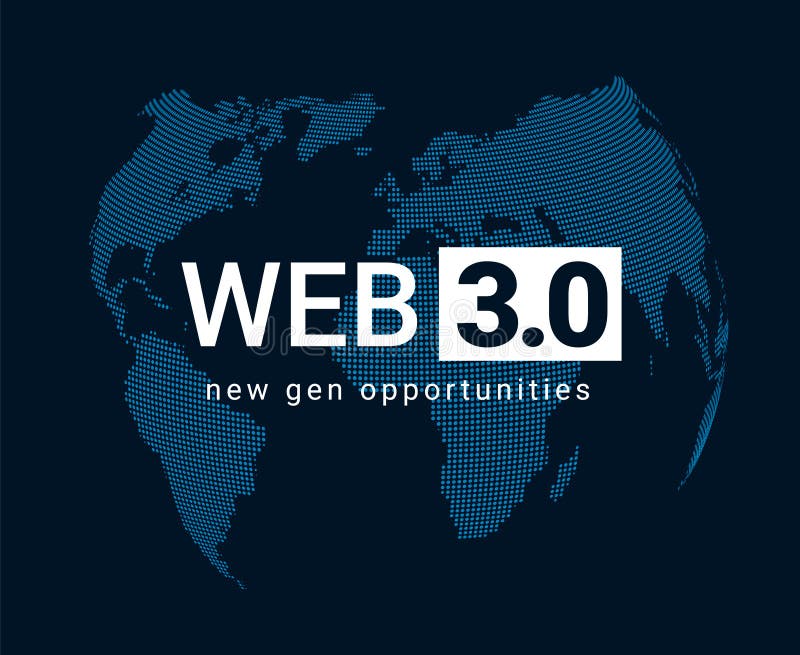 Web 3 World Technology Digital Background. Web3 Planet Future Internet New Version Blockchain ...