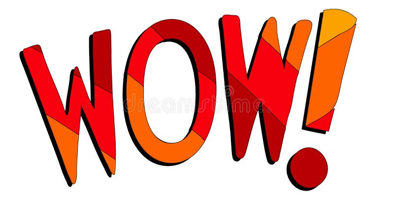 Wow - Funny Cartoon Multicolored Inscription. Stock Vector ...