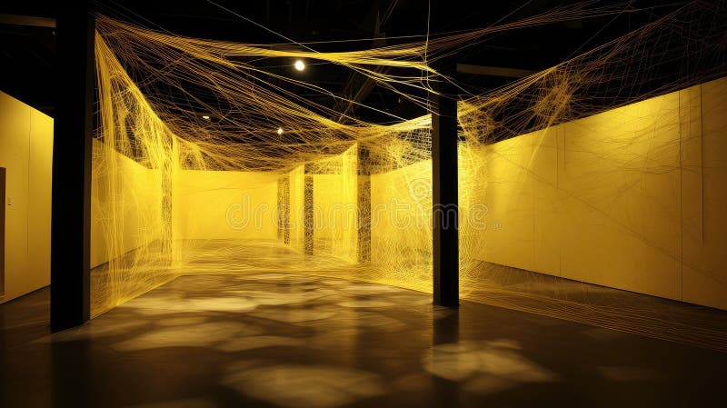 Web yellow string stock illustration. Illustration of thought - 321237263