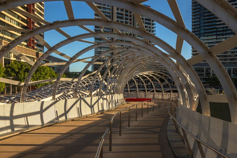 Webb Bridge in Melbourne stock image. Image of infrastructure - 340390271
