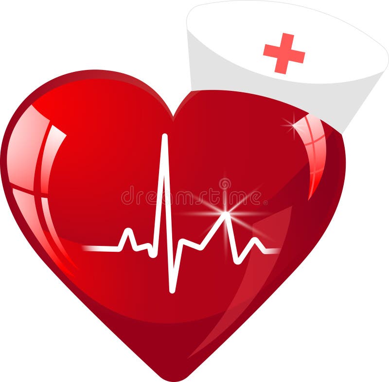 Webbed Heart and Medical Cap without Background Stock Illustration ...
