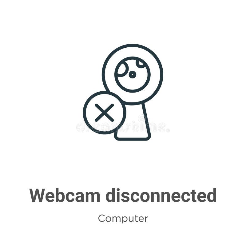 Webcam Disconnected Vector Icon in 6 Different Modern Styles. Black ...