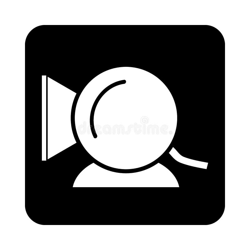 Webcam icon on black stock illustration. Illustration of device - 164006936