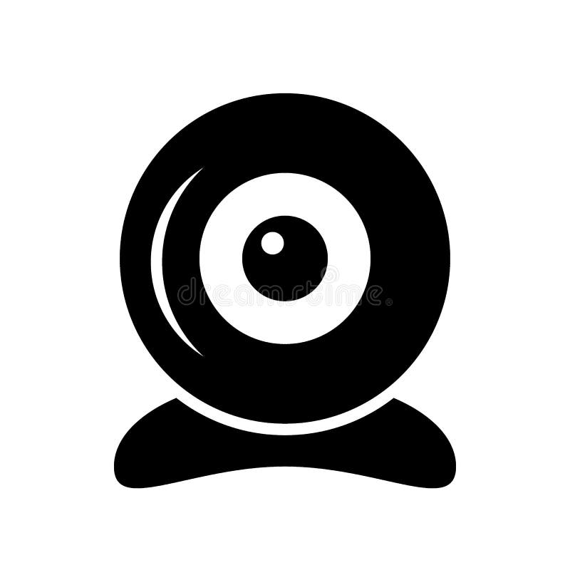 Webcam icon on white stock illustration. Illustration of connection ...