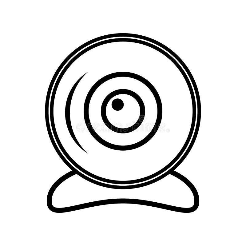 Webcam icon on white stock illustration. Illustration of pictogram ...